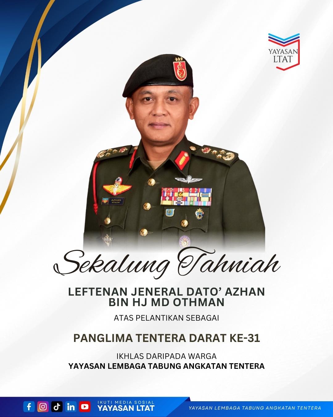 Pelantikan Panglima Tentera Darat ke-31 - Yayasan LTAT